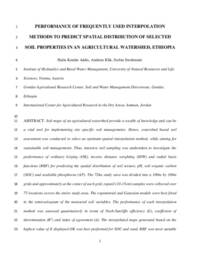 Performance of frequently used interpolation methods to predict spatial distribution of selected ...