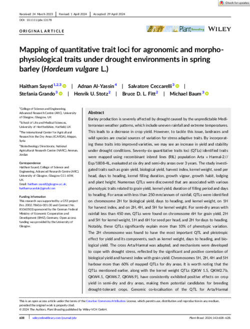 Mapping Of Quantitative Trait Loci For Agronomic And Morpho Physiological Traits Under Drought