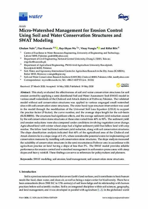 Micro-Watershed Management for Erosion Control Using Soil and Water ...