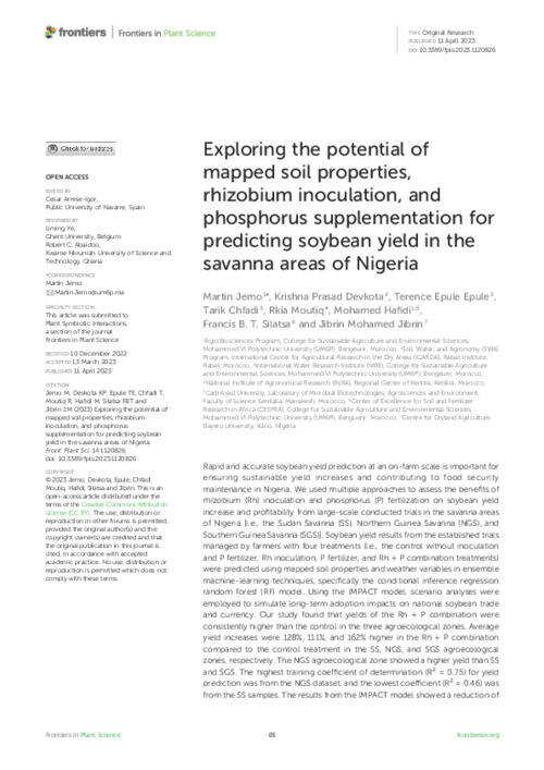 Exploring the potential of mapped soil properties, rhizobium inoculation, and phosphorus ...