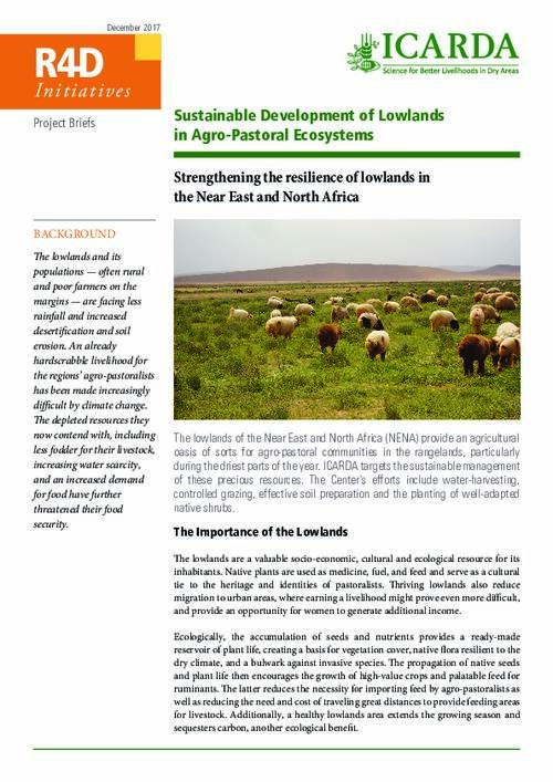 Sustainable Development of Lowlands in Agro-Pastoral Ecosystems ...