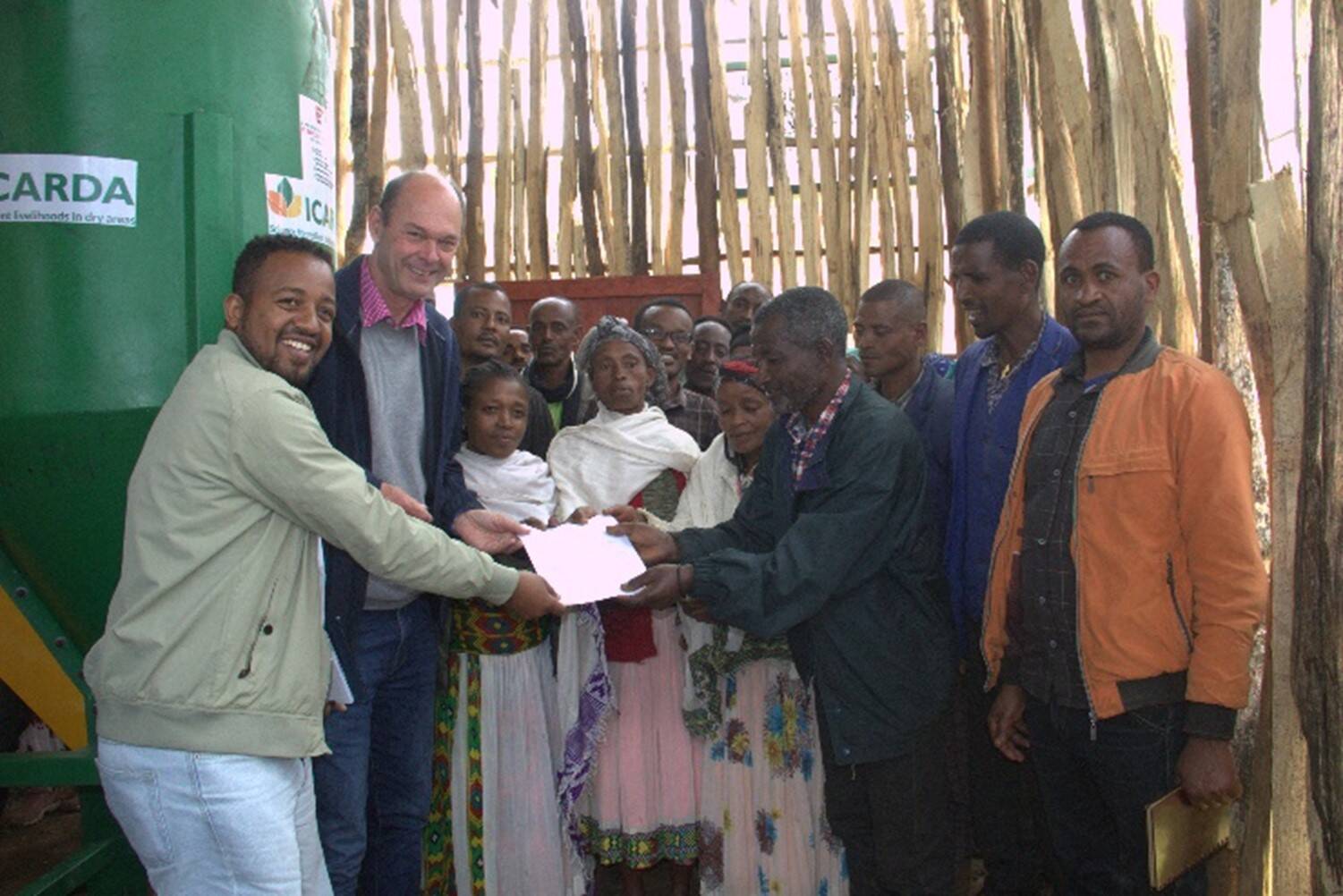 Dr. Udo Rudiger, ICARDA and Dr. Muluken Zeleke, ILRI-ICARDA with ...